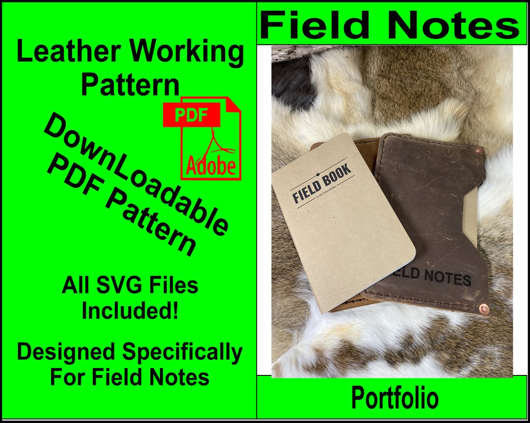 Leather Field Notebook, Notebook Portfolio, Downloadable PDF Pattern - Etsy