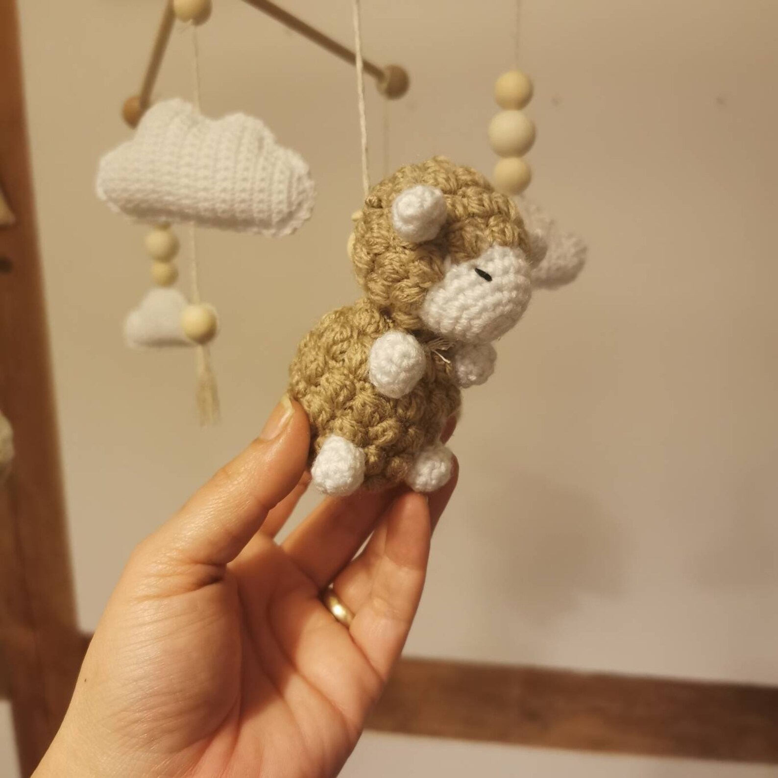 Baby Mobile With Crocheted Sheep and Clouds, Amigurumi, Baby, Mobile ...