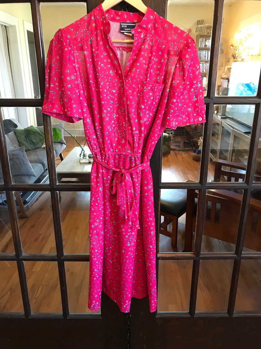 Avon Fashions Dress 1950s Style, Vintage 1980s Vivid Pink Floral - Etsy