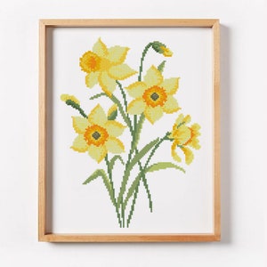 Daffodil Cross Stitch Pattern Flowers Cross Stitch Chart Narcissus ...