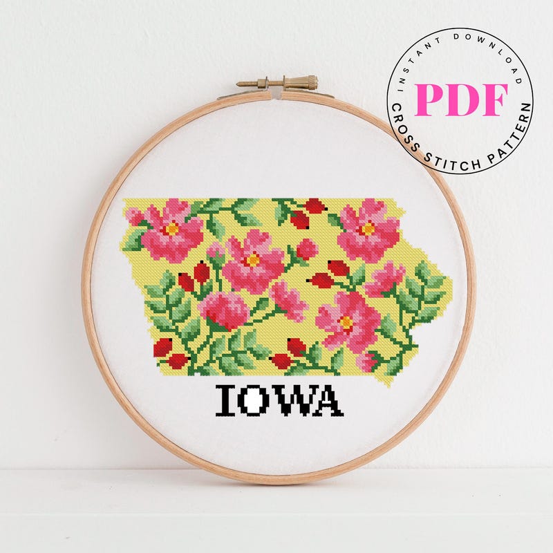 Iowa Cross Stitch - Etsy