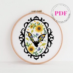 Bat Cross Stitch Pattern Halloween Cross Stitch Goth Cross Stitch ...