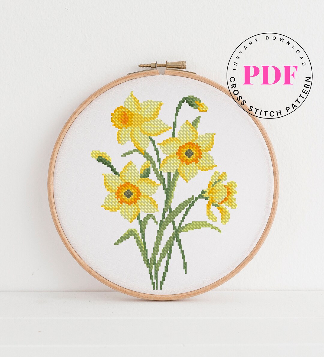 Daffodil Cross Stitch Pattern Flowers Cross Stitch Chart Narcissus ...