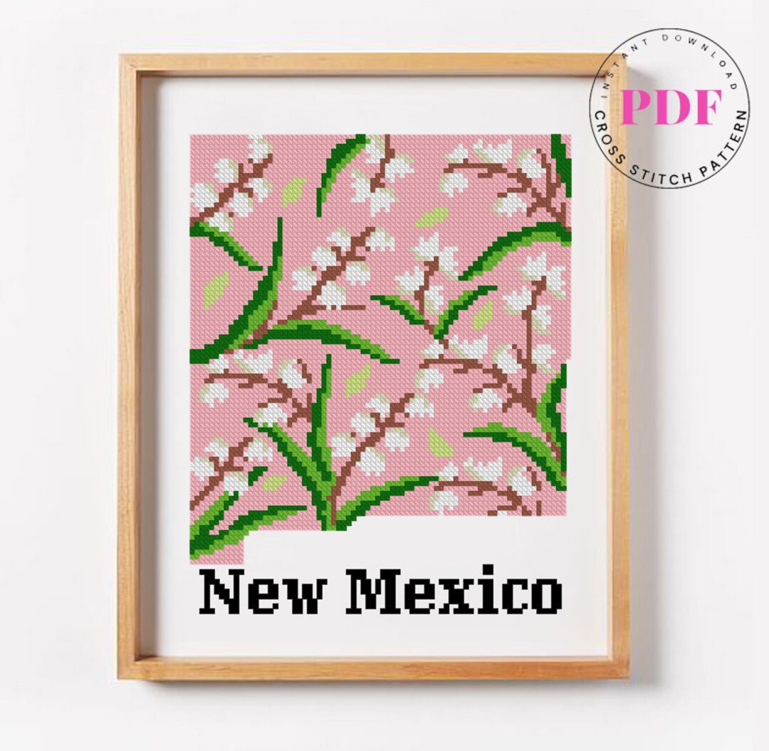 New Mexico Cross Stitch Pattern USA State Cross Stitch Pattern Digital ...