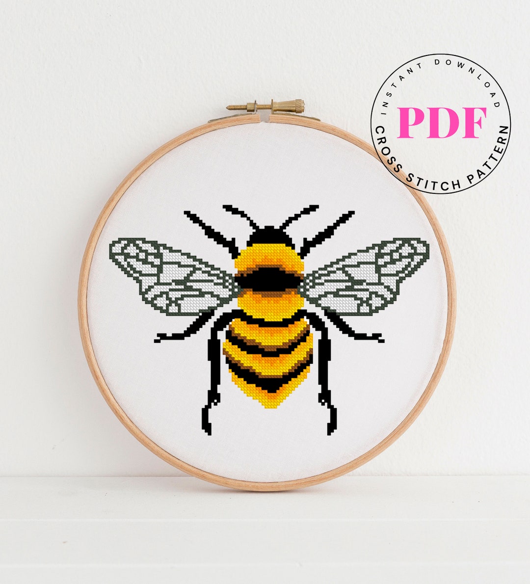 Bee Counted Cross Stitch Pattern Digital Format PDF - Etsy