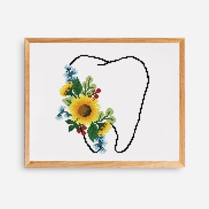 Dentist Cross Stitch Pattern Doctor Cross Stitch Flower Cross Stitch ...