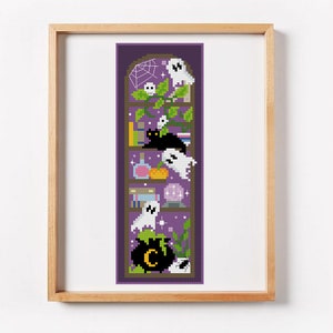 Set of 3 Ghosts Cross Stitch Pattern Bookmarks Halloween Cross Stitch ...