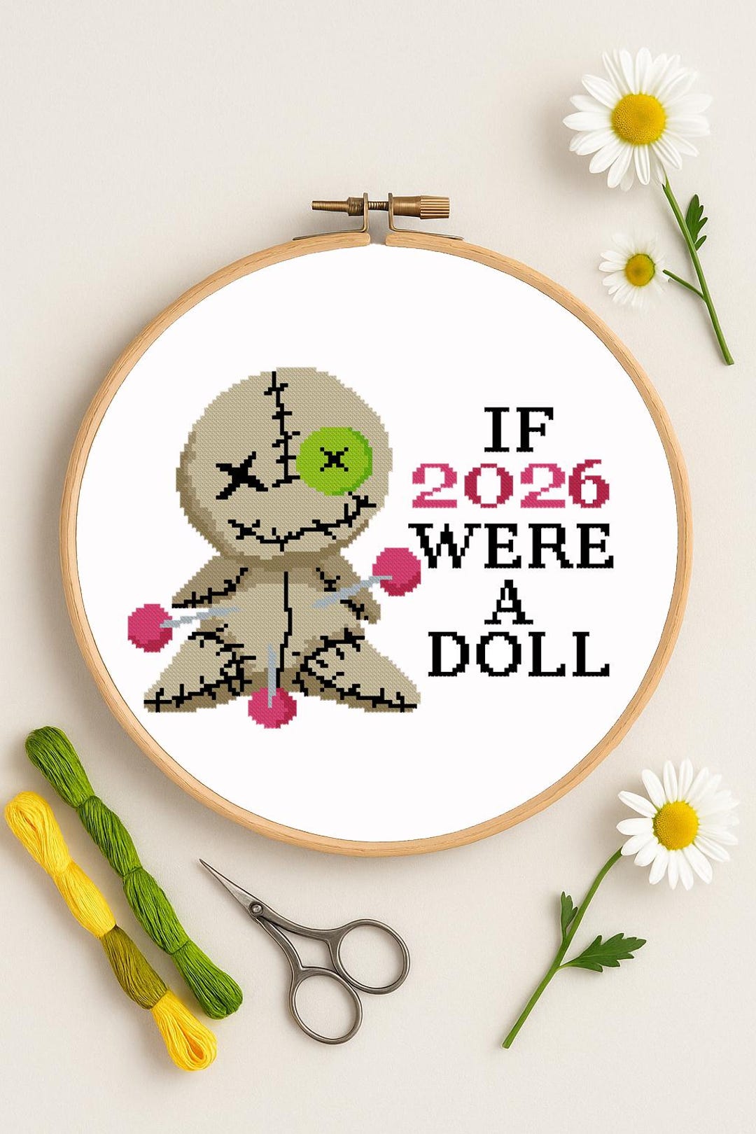 Funny Voodoo Doll Cross Stitch Pattern PDF | If 2026 Were a Doll ...