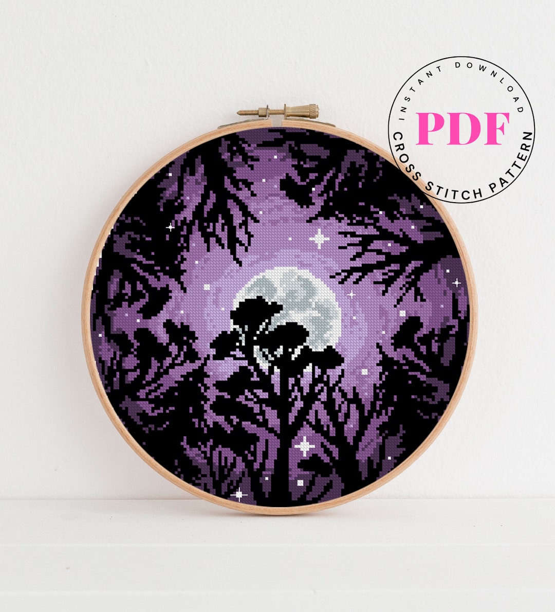 Forest Cross Stitch Pattern Landscape Cross Stitch Chart Easy Cross ...