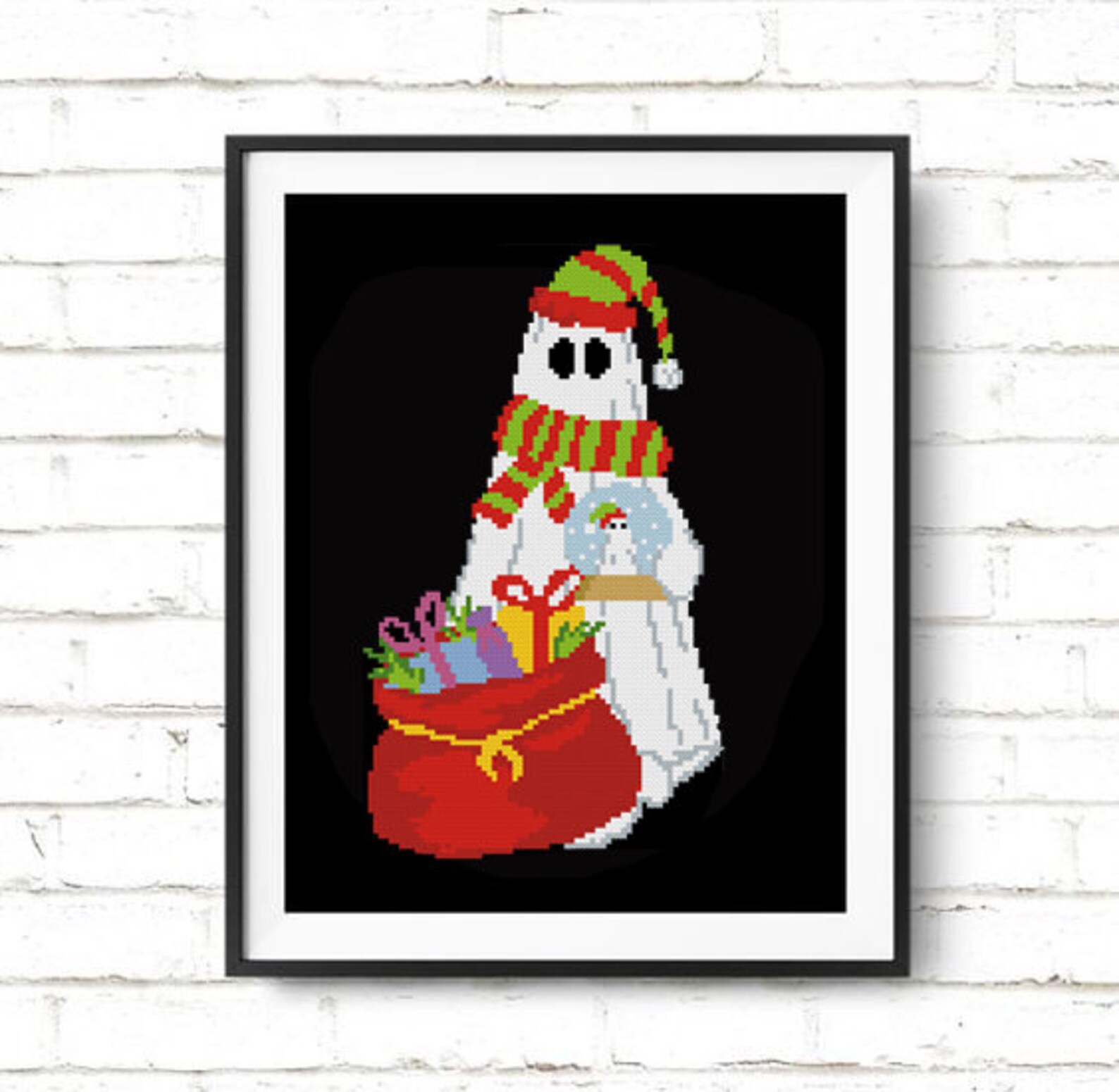 Set of 5 Christmas Ghosts Modern Cross Stitch Pattern Cute - Etsy