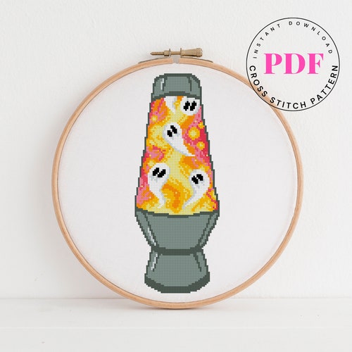 Lava Lamp Cross Stitch Pattern Ghost Cross Stitch Chart Spooky - Etsy