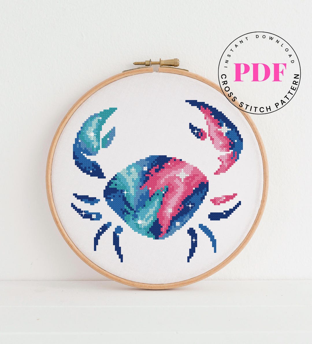 Cancer Galaxy Cross Stitch Pattern Zodiac Signs Horoscope Cross Stitch ...