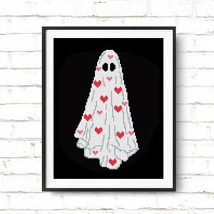 Set of 5 Valentine's Day Ghosts Cross Stitch Pattern Love Cross Stitch ...