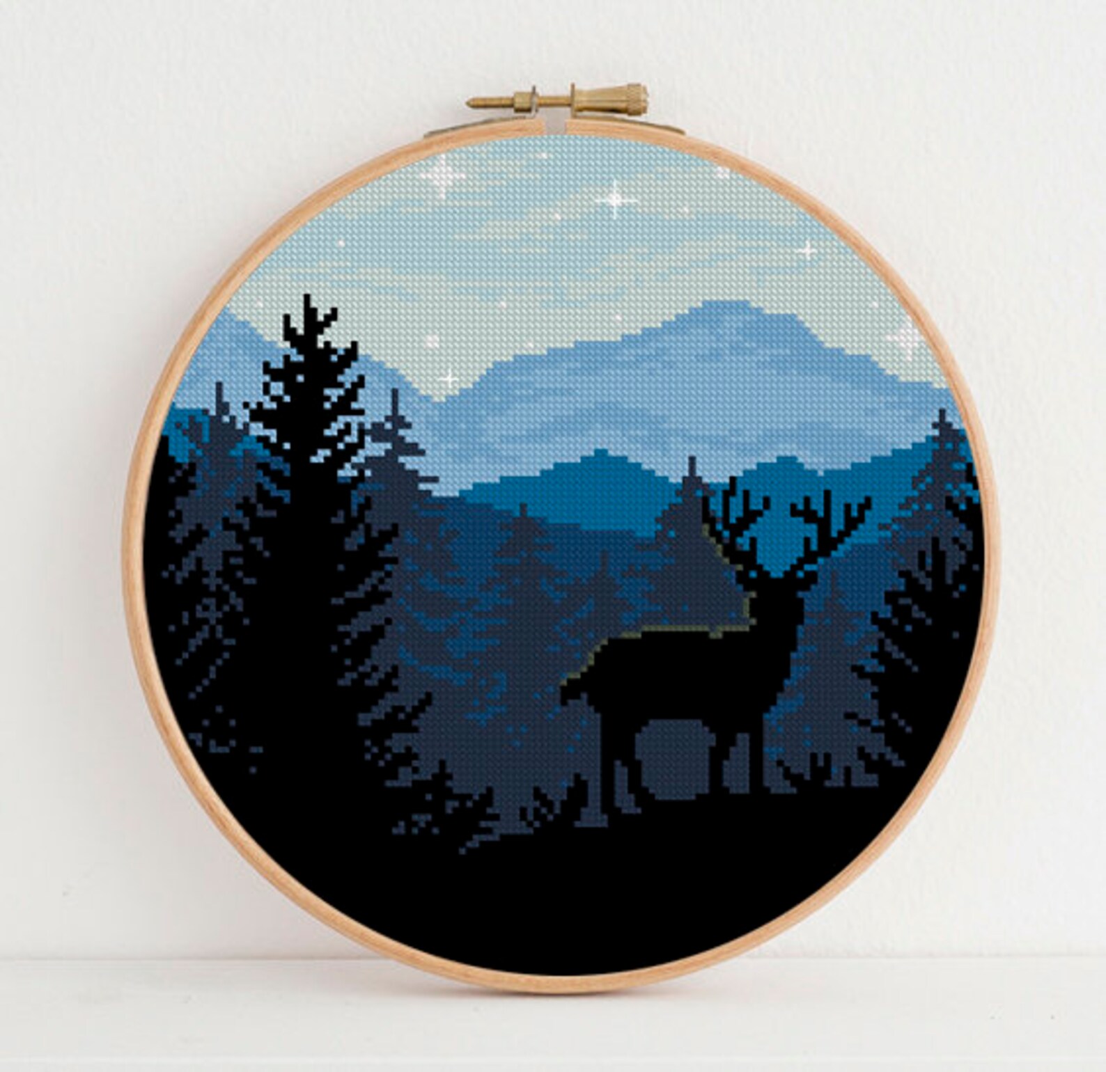 Forest Landscape Cross Stitch Pattern Modern Counted Cross Stitch ...