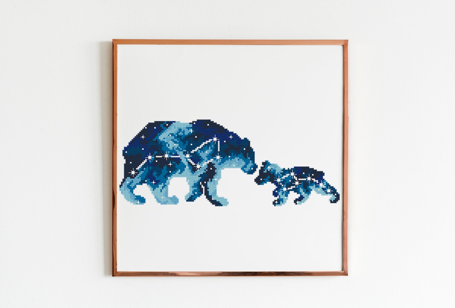 Ursa Major and Ursa Minor Animal Cross Stitch Pattern Landscape Cosmos ...