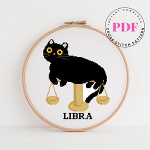 Libra Cross Stitch Pattern Zodiac Signs Cross Stitch Pattern Horoscope ...