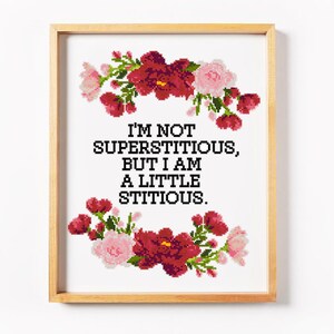 I'm Not Superstitious, but I Am A Little Stitious Sticker Funny Cross ...