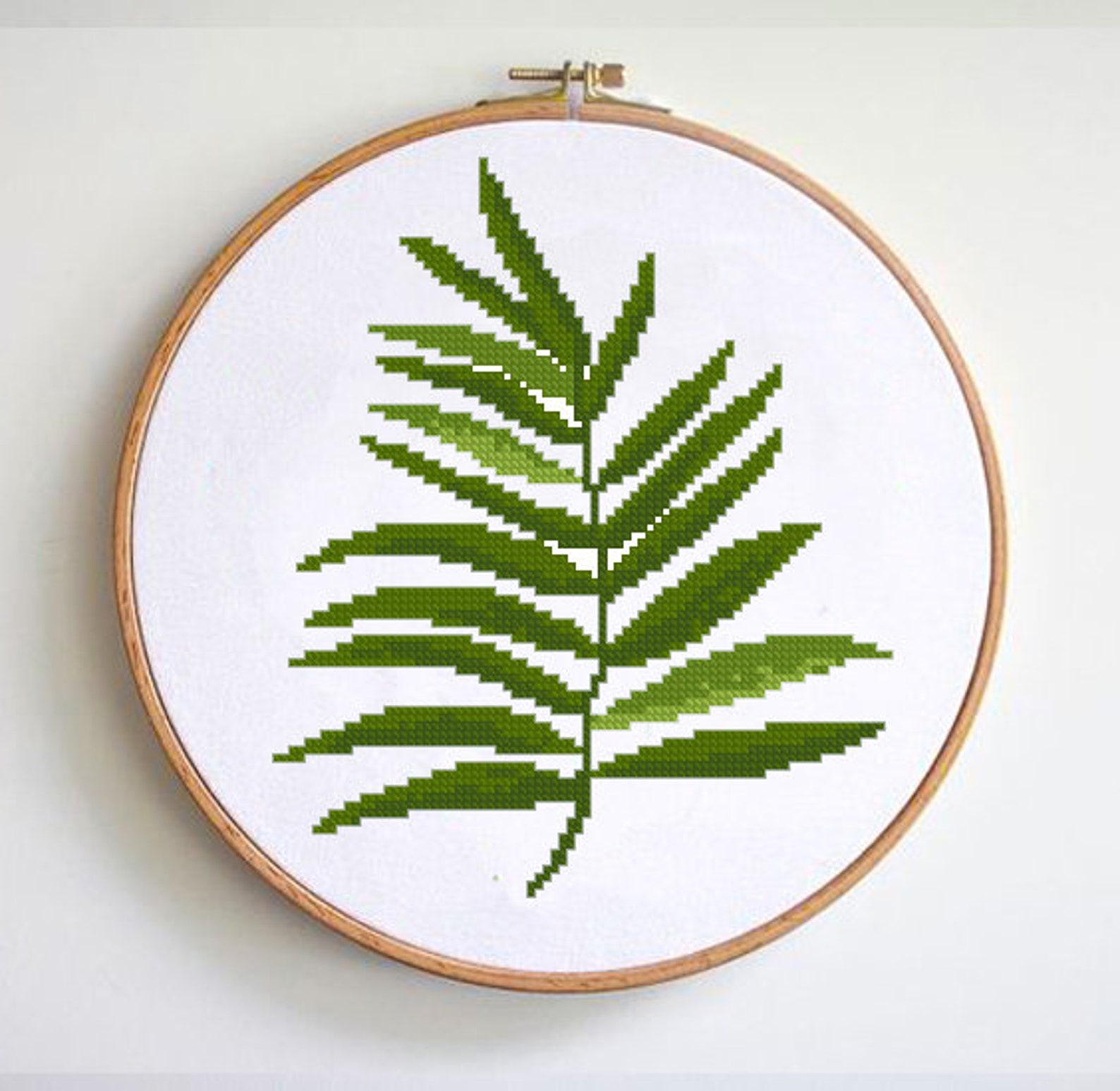 Green Leaves Flowers Cross Stitch Pattern Set Modern Cross | Etsy