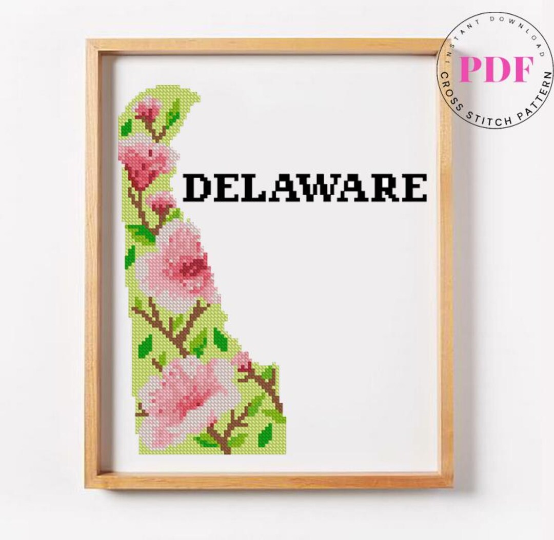Delaware Counted Cross Stitch Pattern Peach Blossom Flower Cross Stitch ...