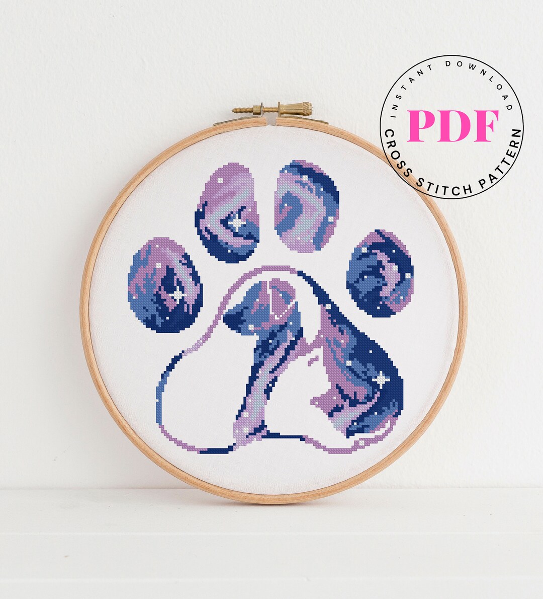 Animal Paw Cross Stitch Pattern Easy Cross Stitch Pattern Cat Cross ...