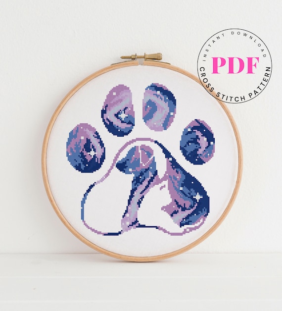 Animal Paw Cross Stitch Pattern Easy Cross Stitch Pattern Cat - Etsy