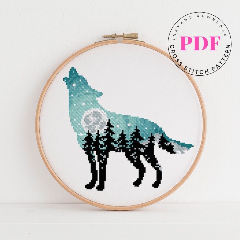 Wolf Cross Stitch - Etsy