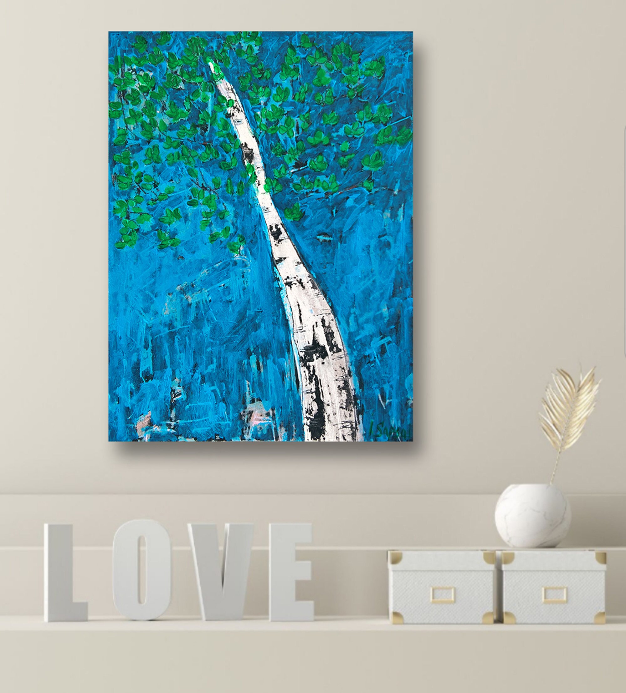 White Birch Tree Painting Ukrainian Art Ukraine Digital Download ...