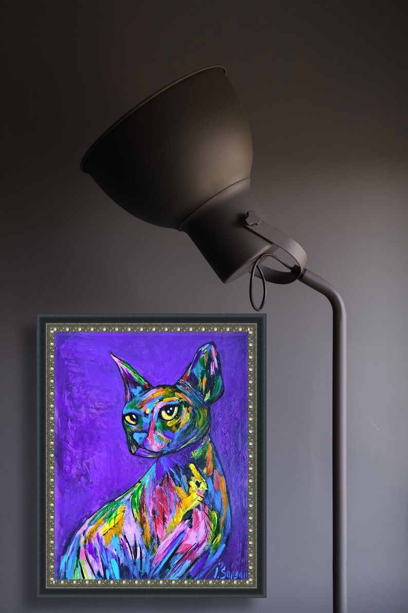 Paintings of Sphinx Cat Portrait Pop Art Cat Ukrainian Art Ukraine ...