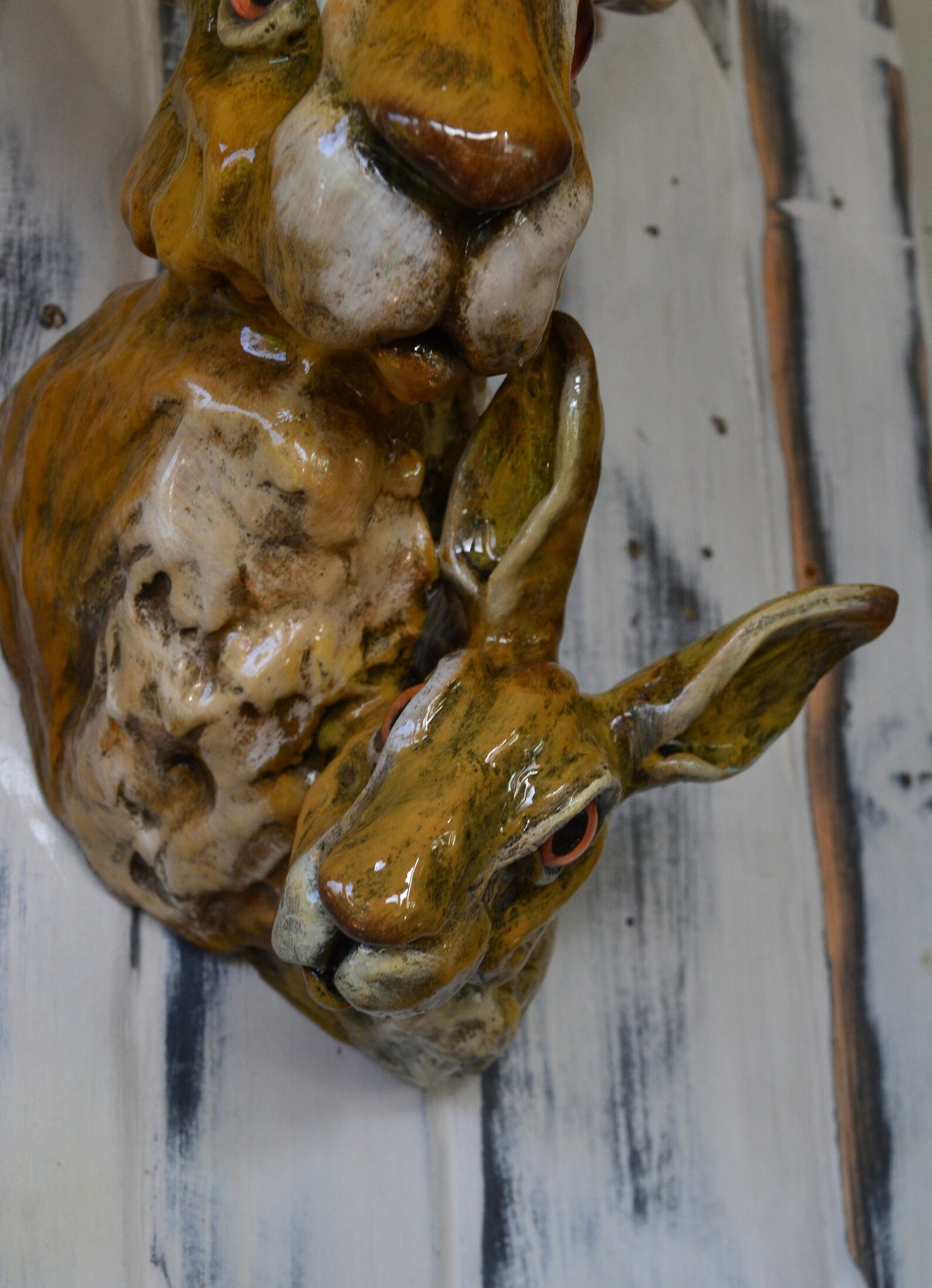 Hare and Leveret Sculpture Individual Wall Mounted Rabbit - Etsy UK