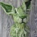 COMMISSION - Green Rabbit With Emerald Green Eyes - Wall Mounted ...