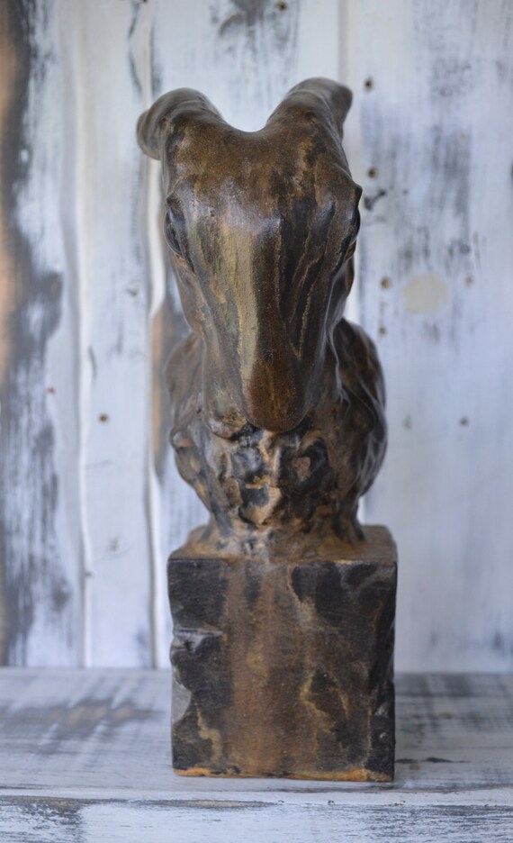 rust effect finish hare head sculpture rabbit head Hare hare statue ...