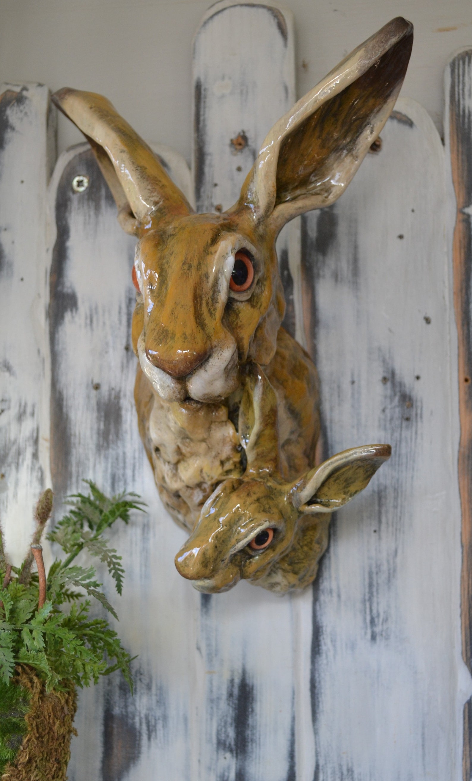 Hare and Leveret Sculpture Individual Wall Mounted Rabbit - Etsy UK