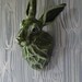 Green Rabbit Wall Sculpture: Emerald Eyes, Mixed Media Hare Art - Etsy