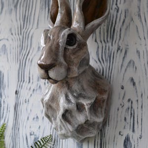 COMMISSION LISTING - Arctic Hare Sculpture - Animal Head - Bunny ...