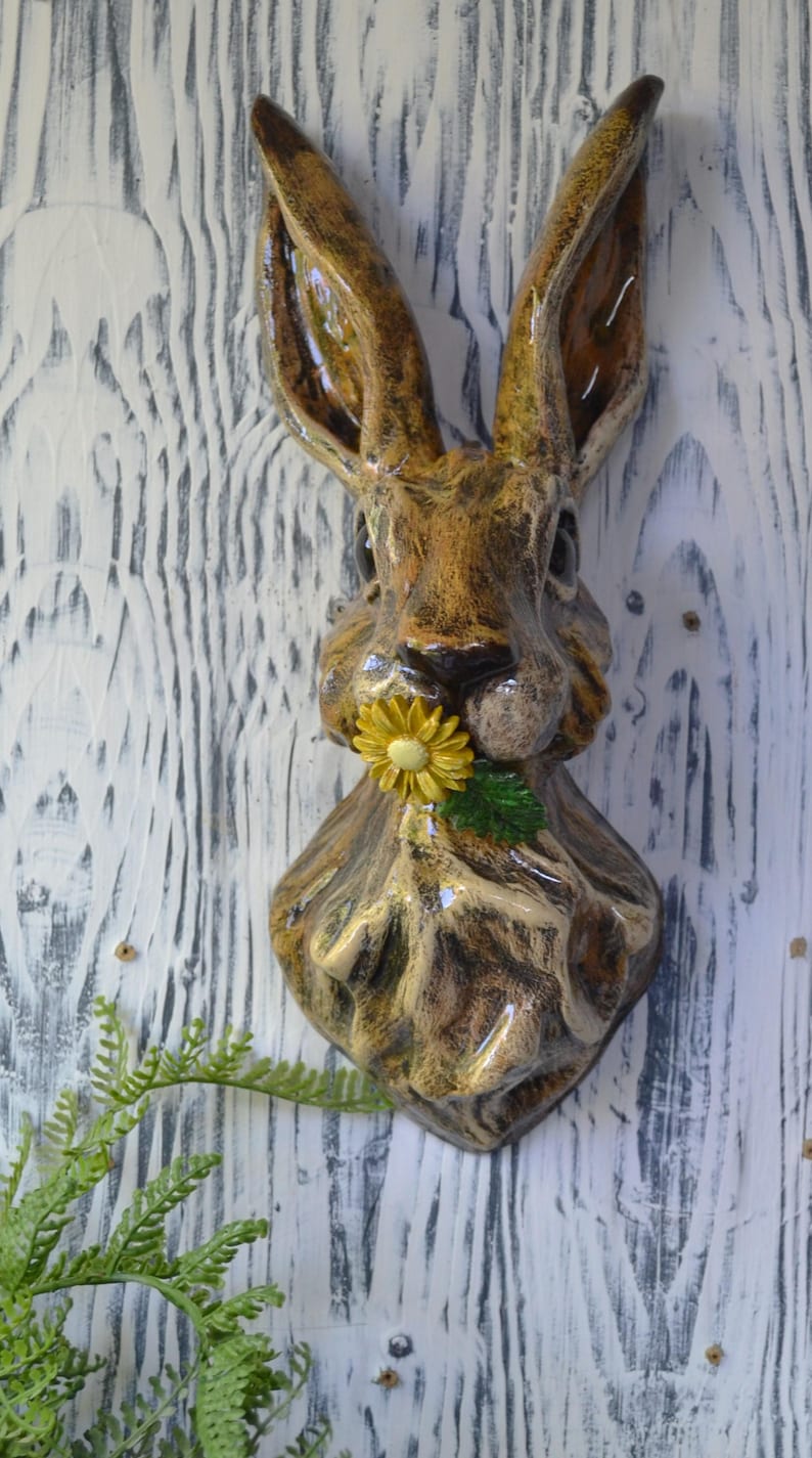 Made to Order - Hare Sculpture - Brown Hare - Rabbit Head - Wall ...