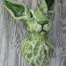 COMMISSION - Green Rabbit With Emerald Green Eyes - Wall Mounted ...