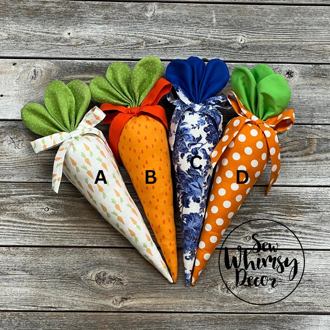 Fabric Carrots, Easter Carrots, Easter Decor, Fabric Stuffed Carrots ...