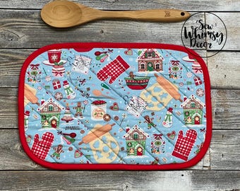 Casserole Hot Pad, Trivet, Quilted Trivet, Large Hot Pad, Quilted Hot ...
