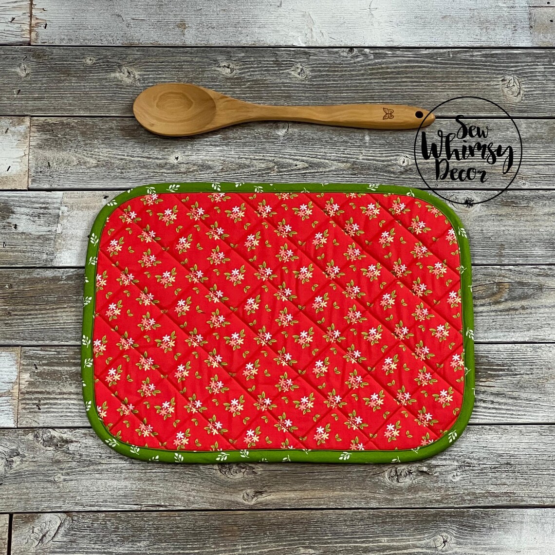 Casserole Hot Pad, Trivet, Quilted Trivet, Large Hot Pad, Quilted Hot ...