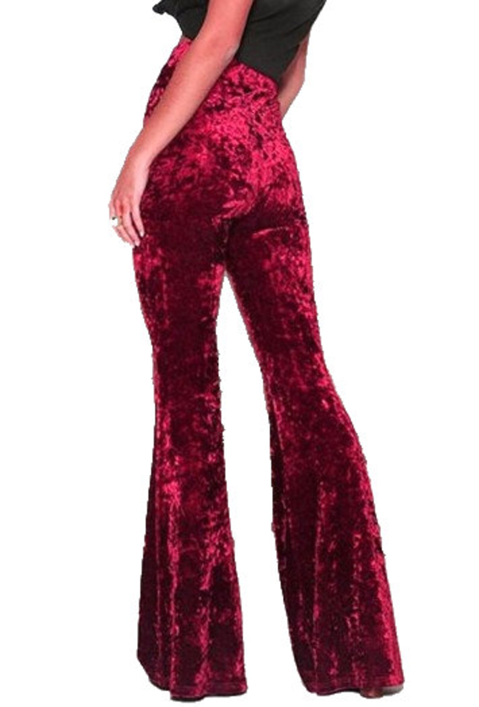 Velvet Flare Pants Burgundy Velvet Bell Bottomsharem Etsy