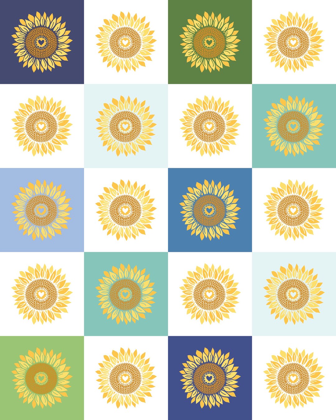Sunflowers in My Heart by Kate Spain for Moda Fabrics, 100% Cotton, One ...