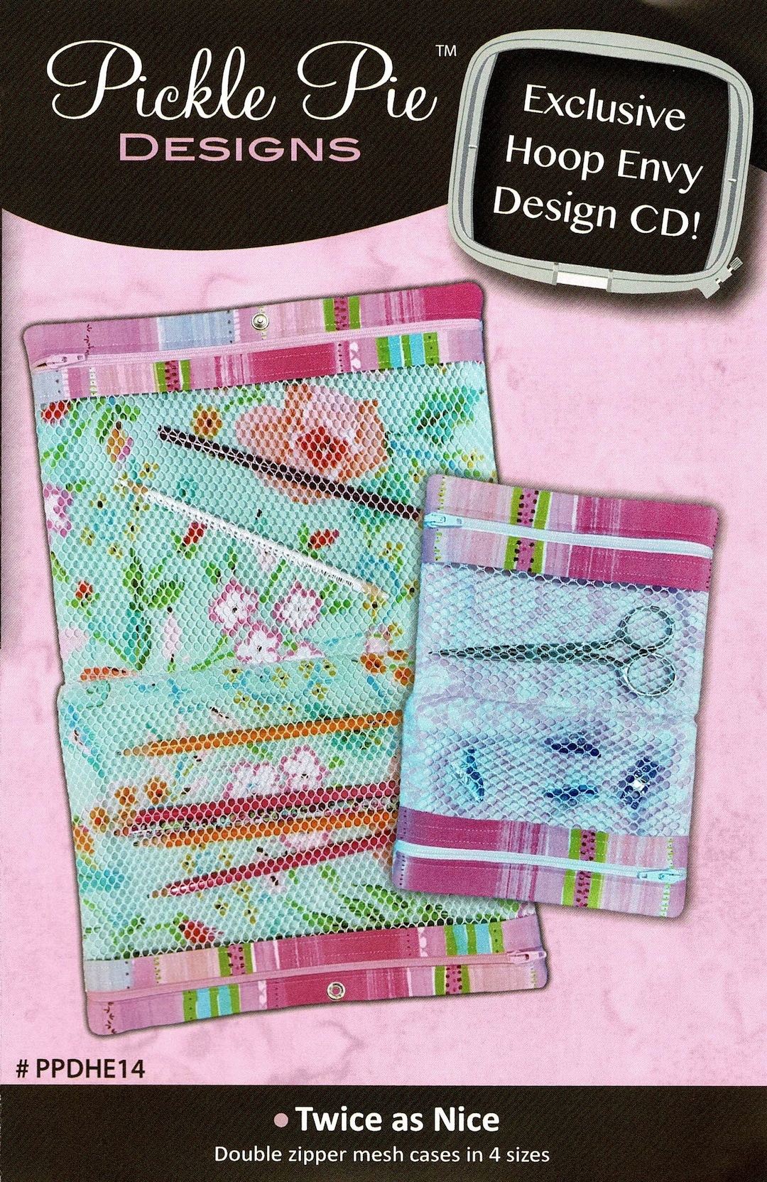 Pickle Pie Designs, Twice as Nice Zipper Case, Digital Embroidery ...