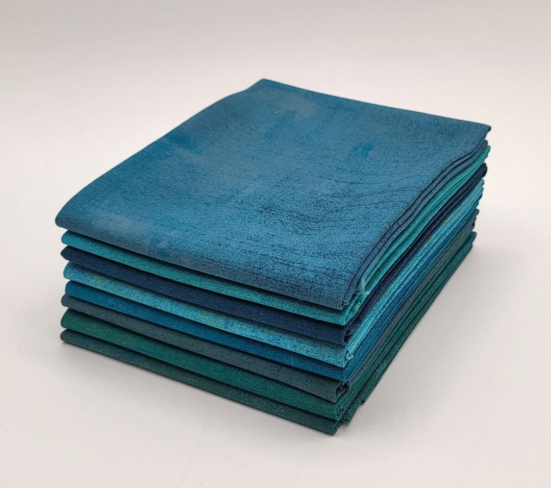 Teal/blue Grunge Fat Quarter Bundle by Basic Grey for Moda, 100% Cotton ...