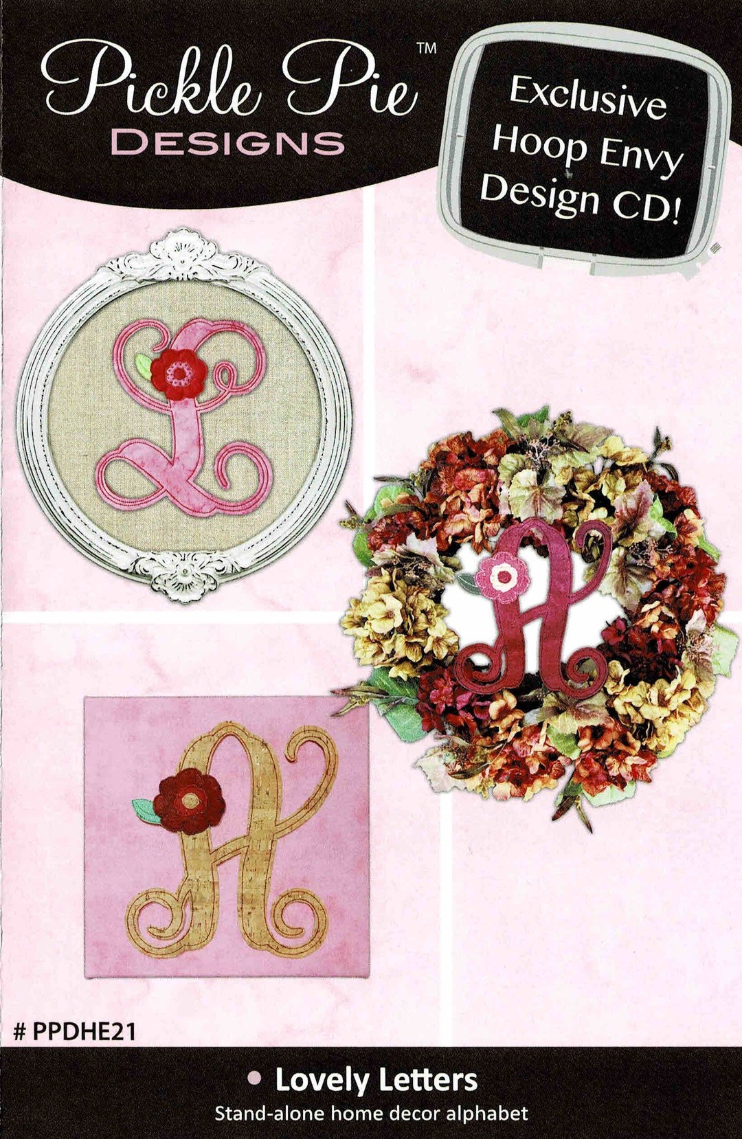 Pickle Pie Designs, Lovely Letters, Digital Embroidery Design CD, New ...