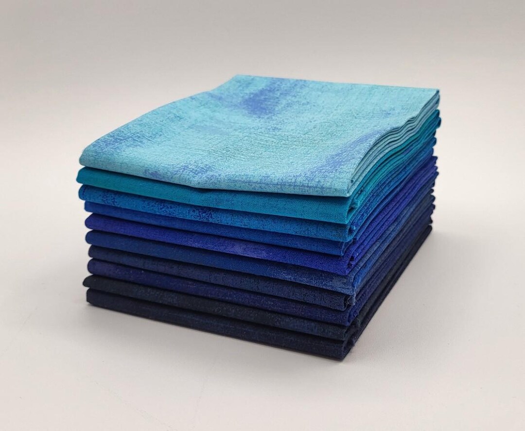Blue Grunge Fat Quarter Bundle by Basic Grey for Moda, 100% Cotton ...