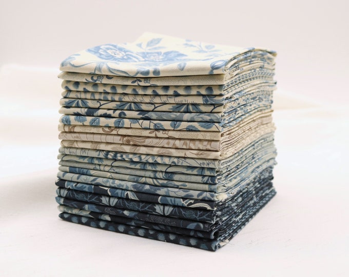 Bleu De France Fat Quarter Bundle by French General for Moda, 100% ...