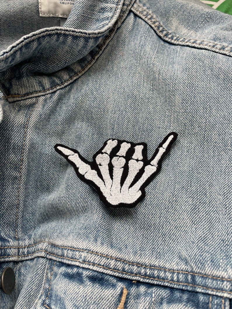 Skeleton Hand “surfs Up” Shaka Sign Embroidered Iron-on Patch - Etsy