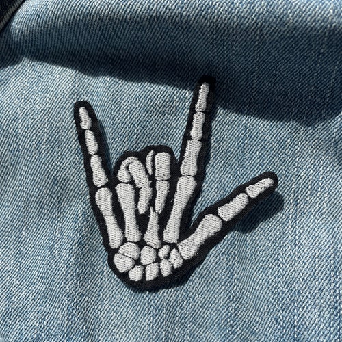 Skeleton Hand I Love You Embroidered Iron-on Patch - Etsy