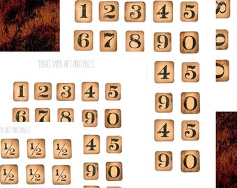 Vintage Number Labels Vintage Paper Ephemera Digital - Etsy Canada