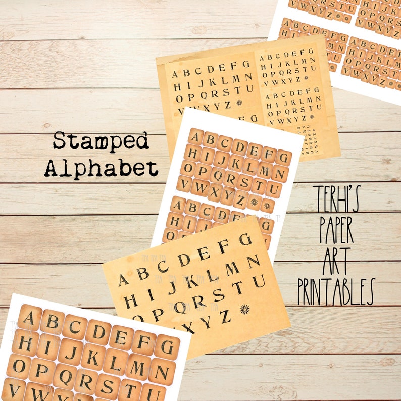 Stamped Alphabet, Digital Back to School Kit, Handprinted Letters for ...
